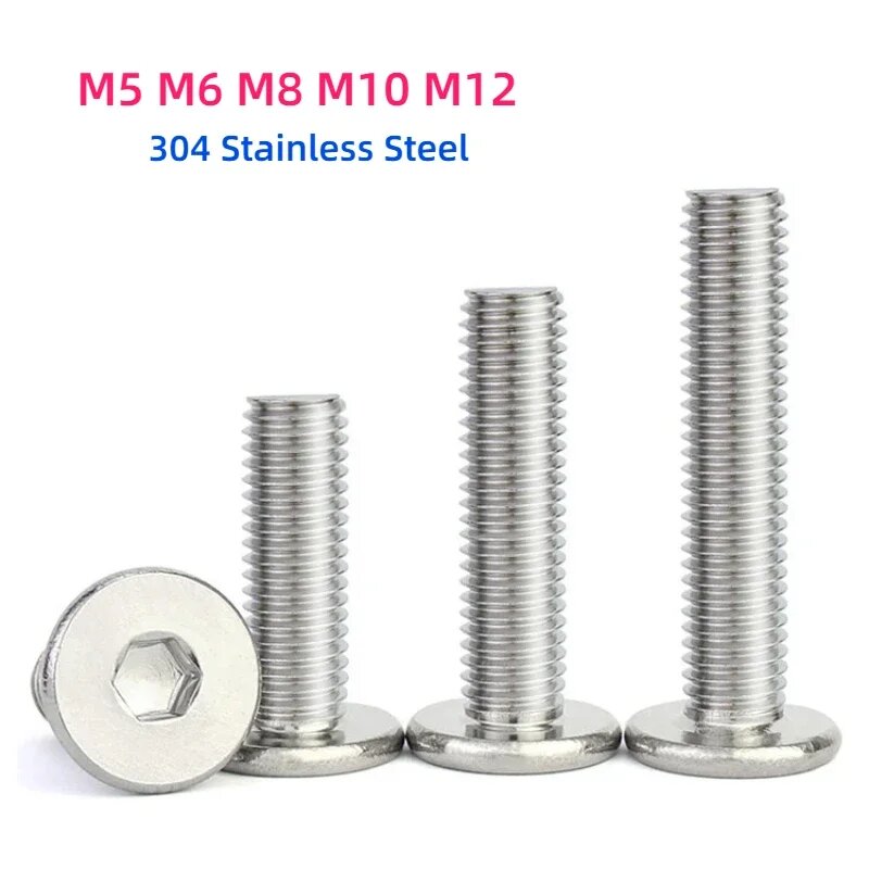 Huiruixin Ультратонкие болты из нержавеющей стали M5 M6 M8 M10 M12 110 мм, M10(dk 19.5mm)1pcs