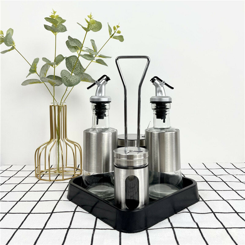 Комплект приправ для ресторанов с 200 мл + 200 мл + 90 мл стеклянными сосудами: полное решение для хранения и подачи