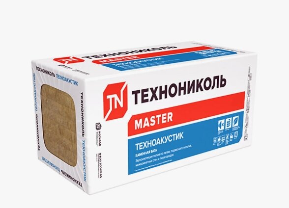 Технониколь Техноакустик 1200х600х50 мм (2 уп. / 11,52 м2 / 16 шт.) звукоизоляция для стен, пола, перекрытий, потолка