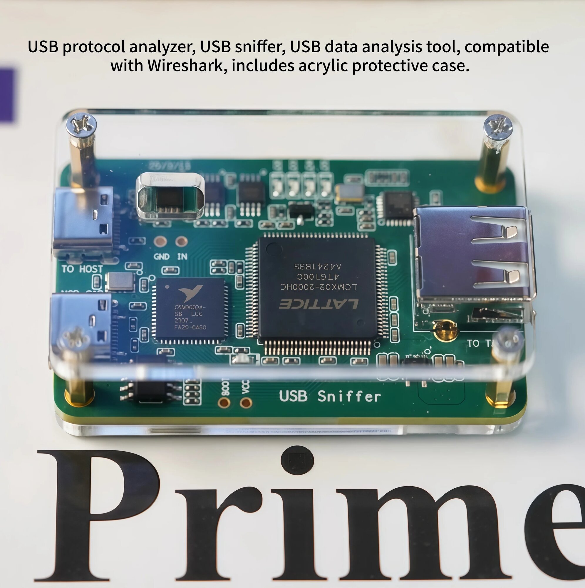 Анализатор USB-протока, USB-снайпер, USB-инструмент для анализа данных, совместимый с Wireshark, включает акриловый защитный чехол. — фото 1