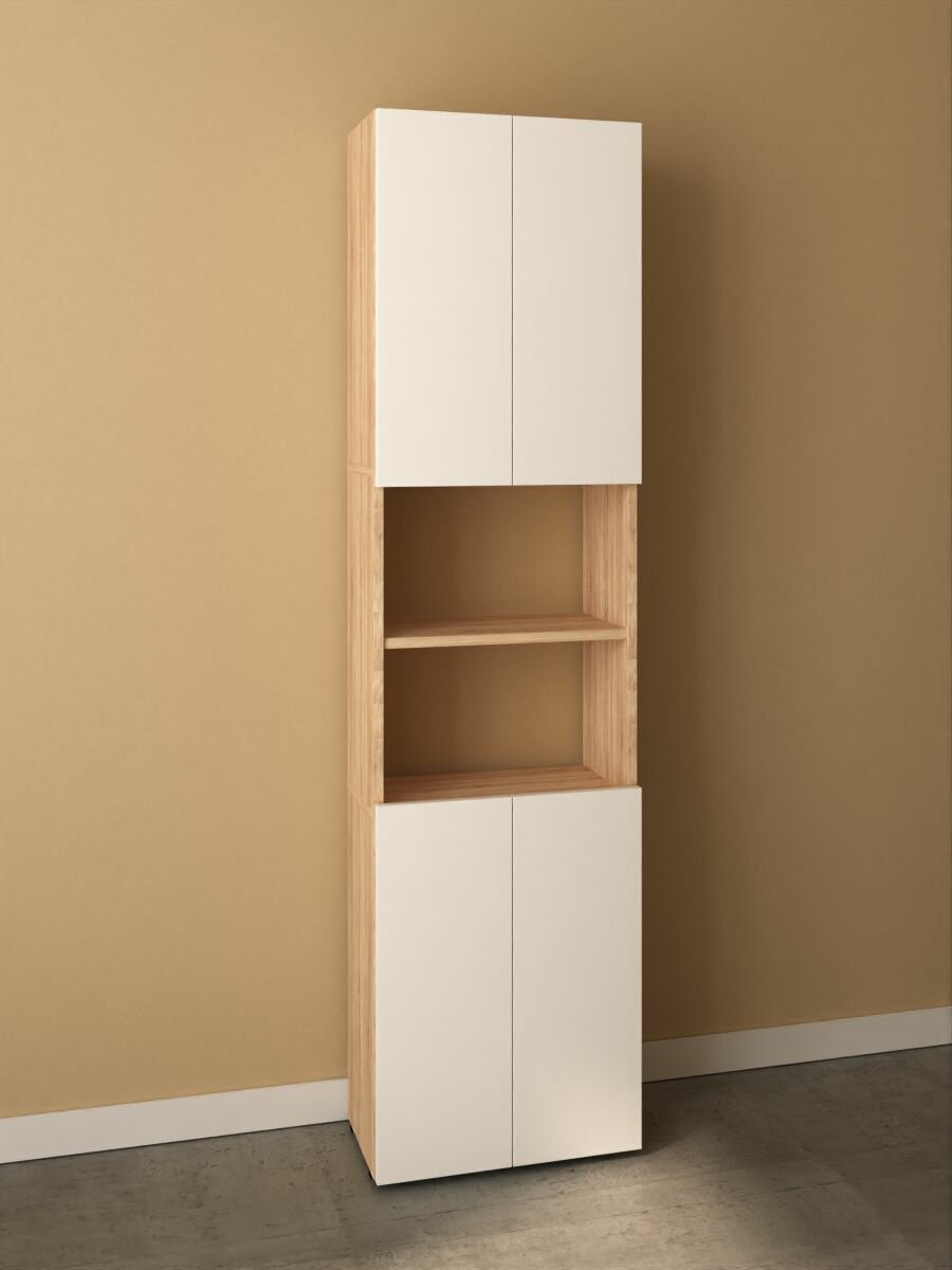 Шкаф-стеллаж Дуб-Белый