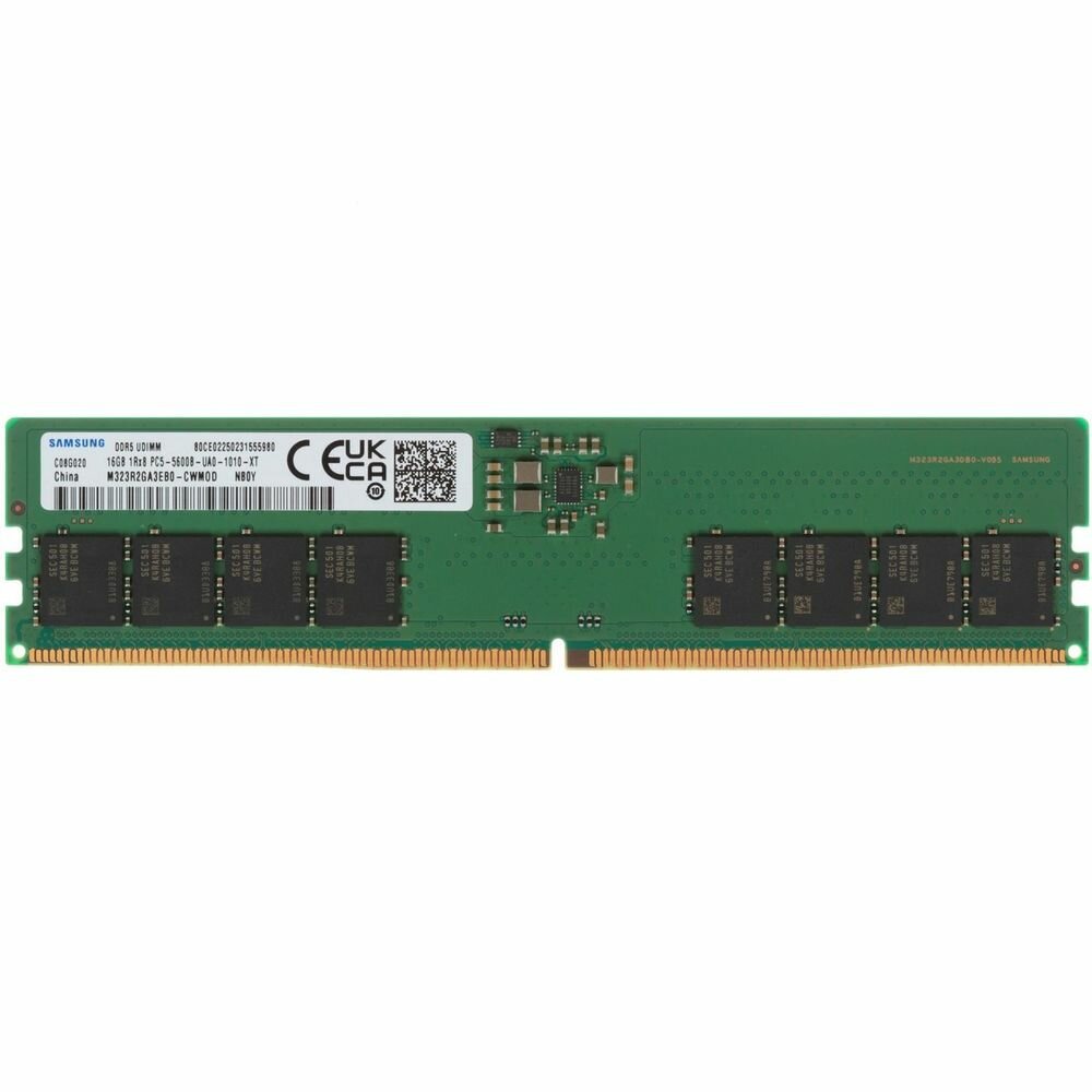 Модуль памяти Samsung 16GB DDR5 5600 UDIMM Desktop Non-ECC, CL46, 1.1V, 1Rx8, Bulk