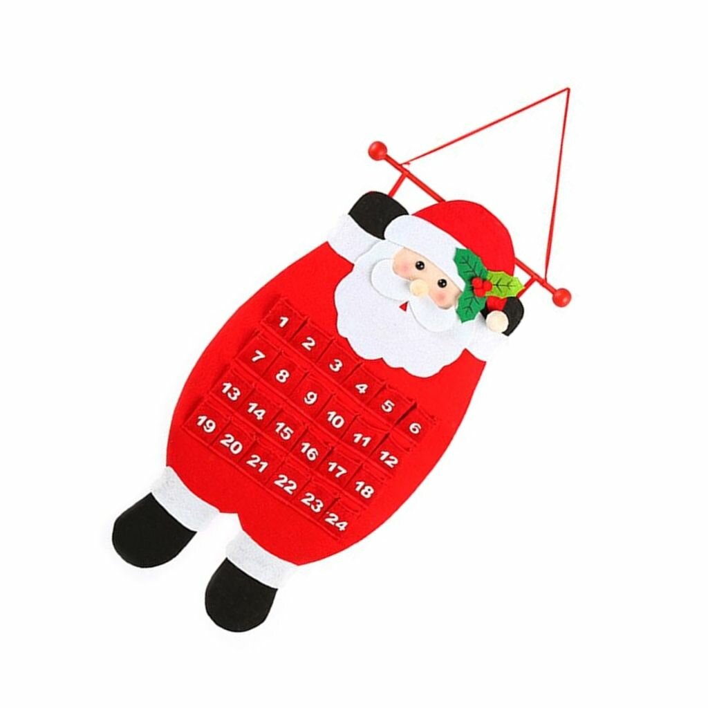Фетровая Цифровая Подвеска С Календарем На Рождественской Елке- красный