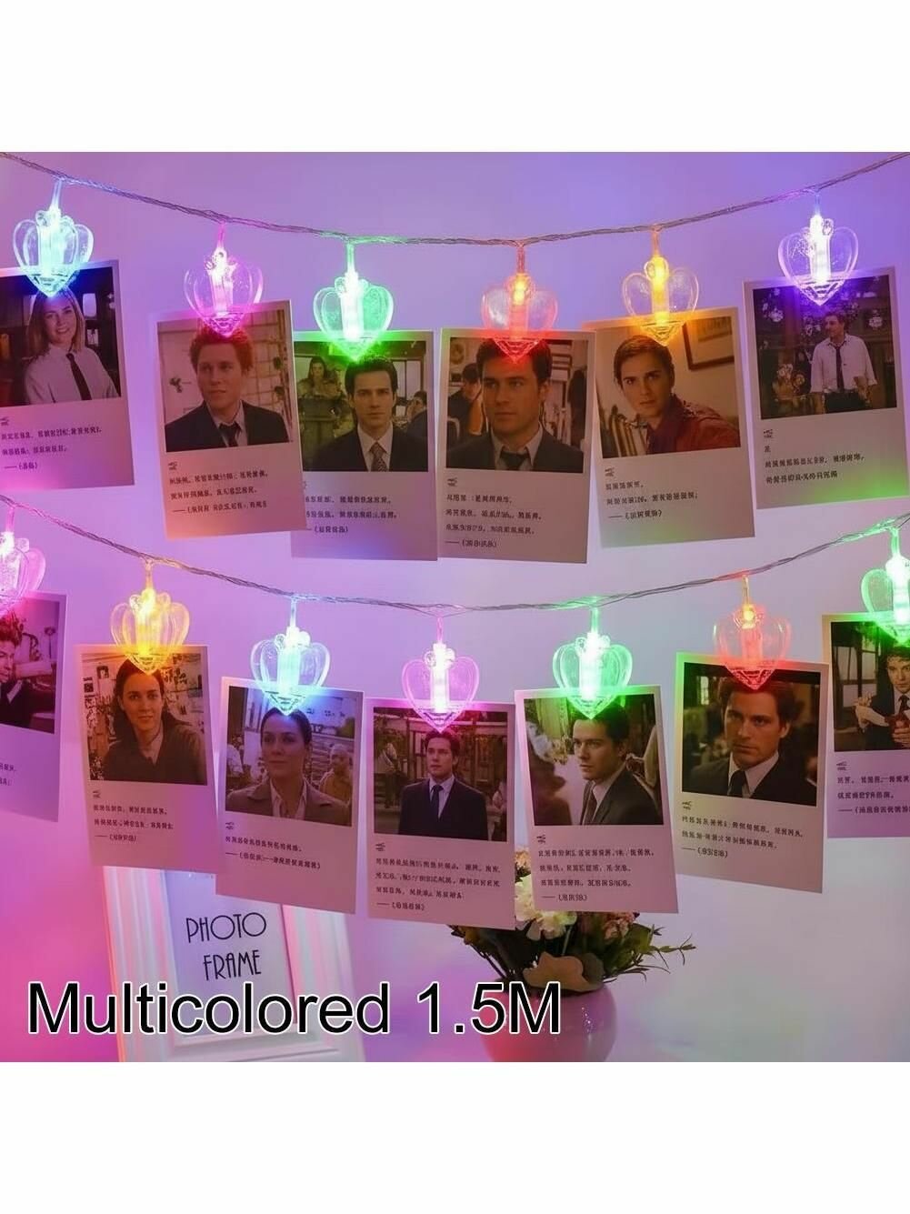 Гирлянда Теплых Белых прищепок для фотографий