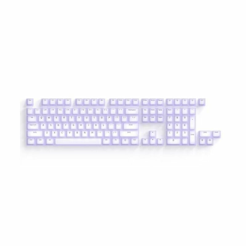 112 клавиш Fudge Jelly Keycaps Pudding Skin Friendly Double Layer Silent Keycaps-Purple