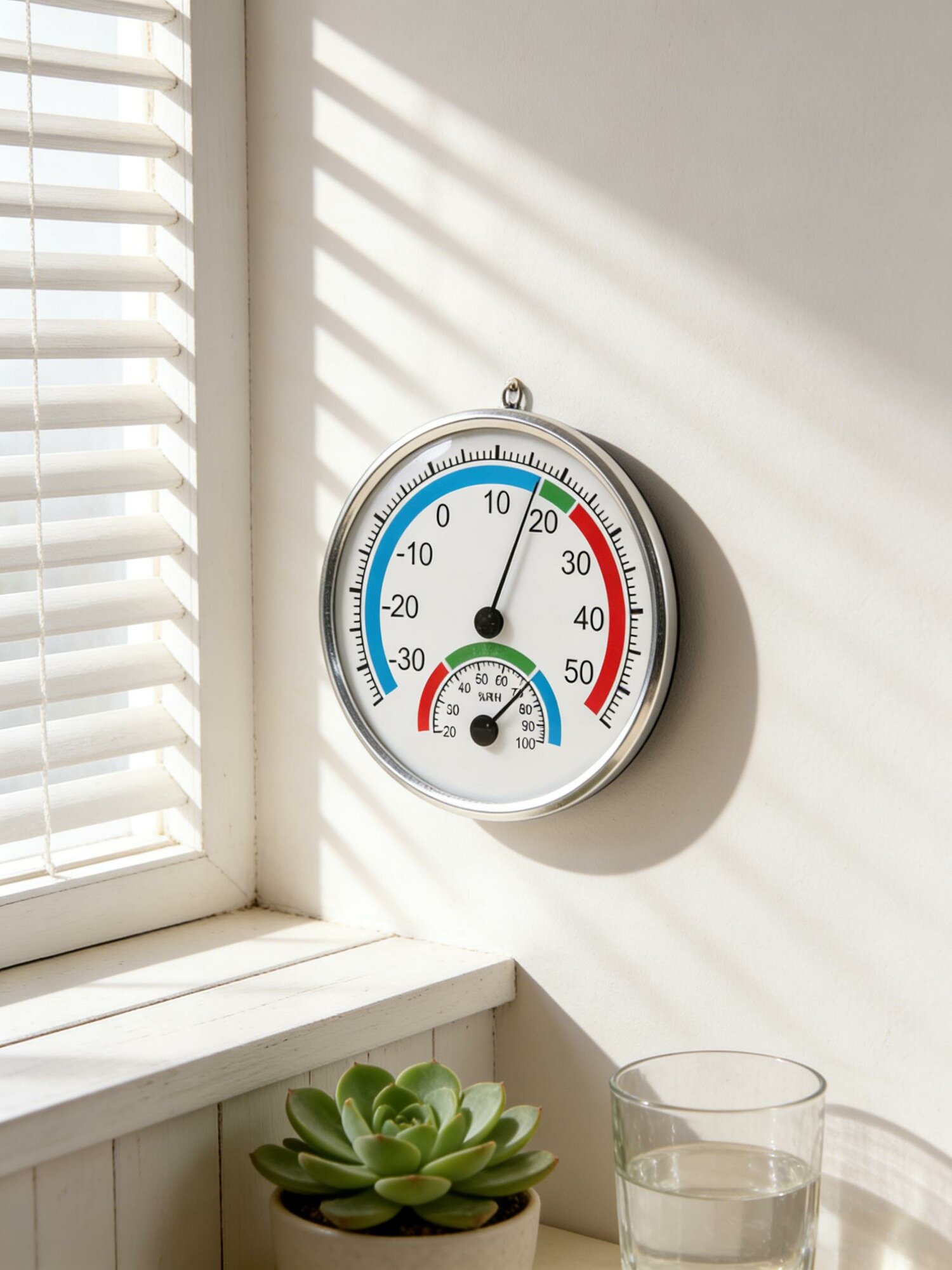 Термометр комнатный круглый 13 см, автоматический, для дома и офиса