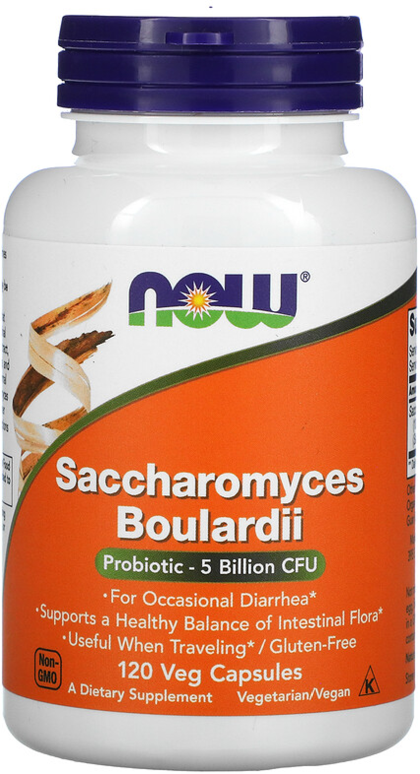 NOW Foods, Saccharomyces Boulardii, Сахаромицеты Буларди, 5 млрд КОЕ, 120 вегетарианских капсул