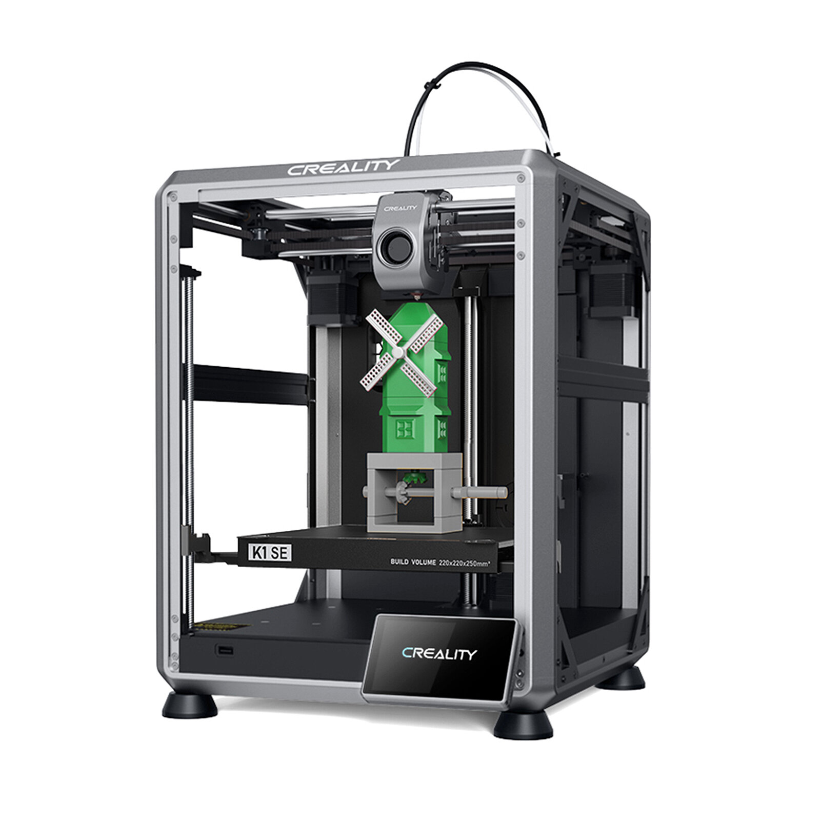 Creality K1 SE 3D Printer 600mm/s Dual-gear Direct Drive Extruder Auto Leveling CoreXY Structure 1.75mm Carbon Fiber LA-CF ABS PLA PETG TPU ASA Filaments Print Size 220x220x250mm