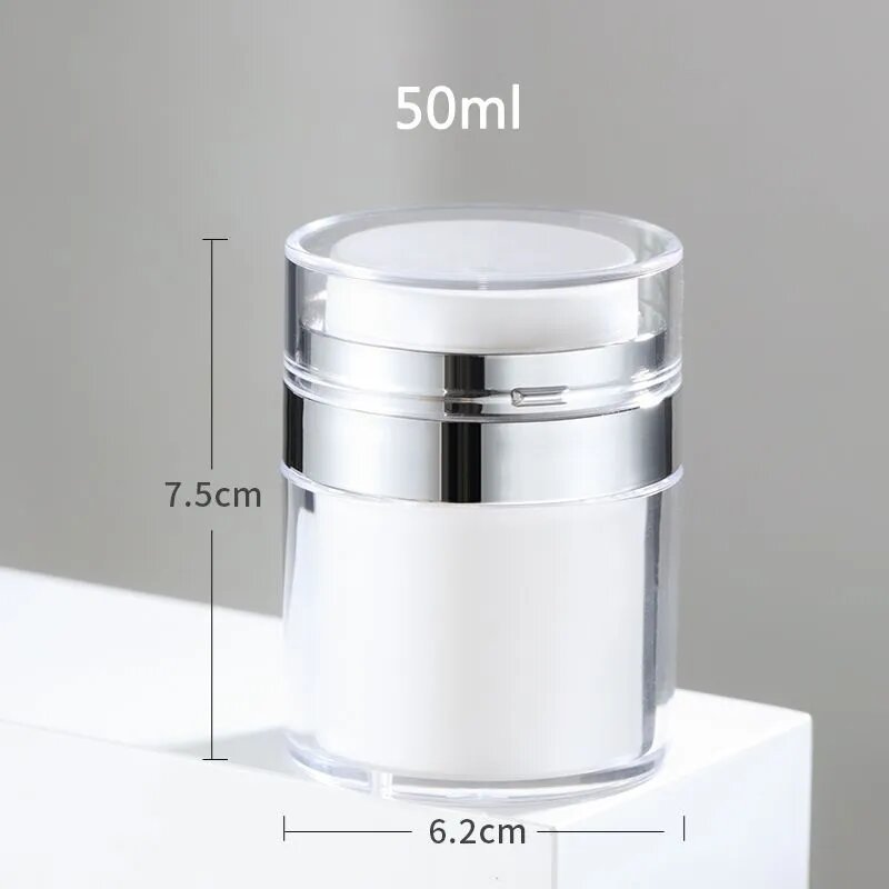 Баночка для крема с дозатором 50 мл Серебристая