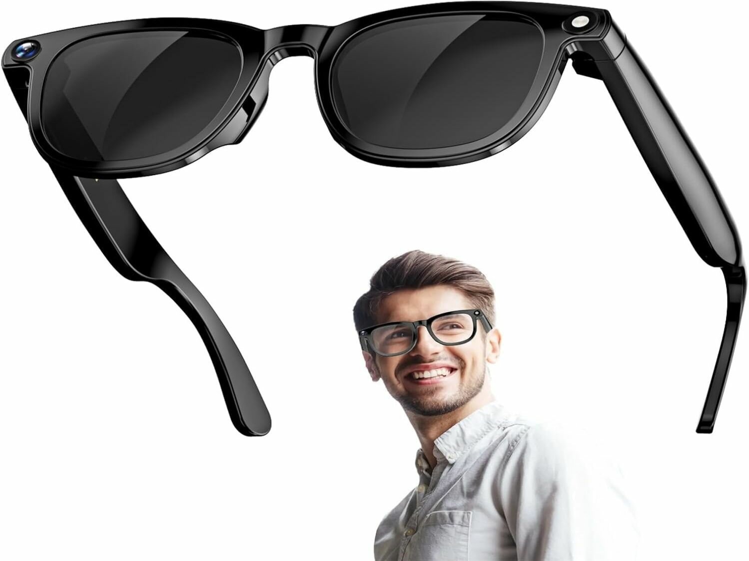 Умные очки CY01, камера с разрешением 8 миллионов пикселей, голосовой ассистент с искусственным интеллектом, вызов по Bluetooth, запись с камеры