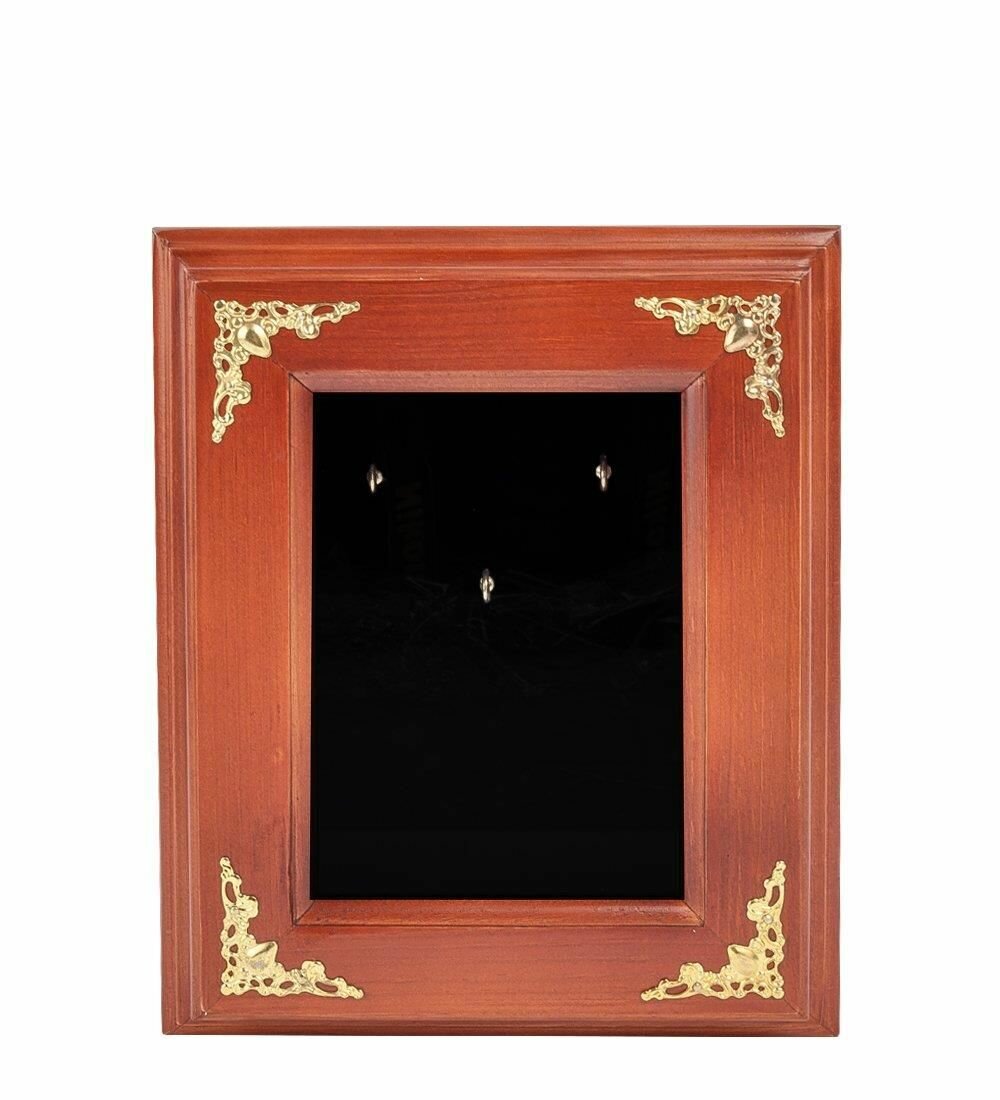 Ключница малая (стекло) 21х25 A2070055 разностор, Медь, дерево, бархат, стекло