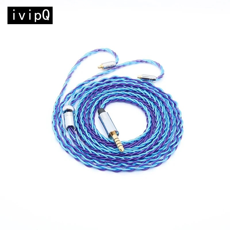 Кабель для наушников ivipQ-234 8-ядерный мед + графен + серебро 1,25 м 4.4mm, Recessed0.78 2pin