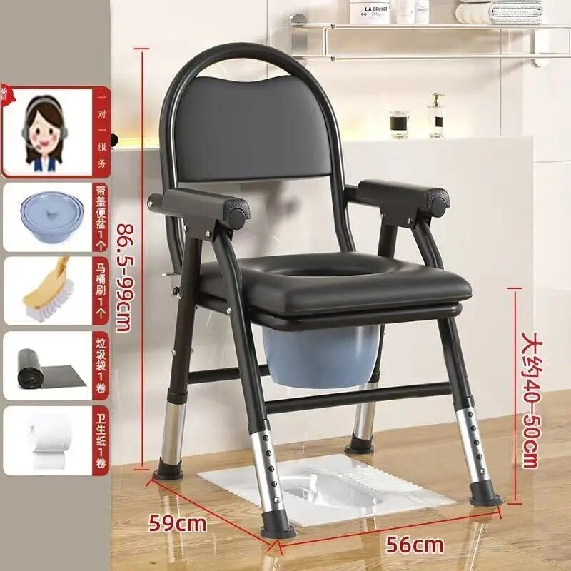 Стул-туалет для пожилых и беременных: усиленный, утолщенный, передвижной и складной вариант