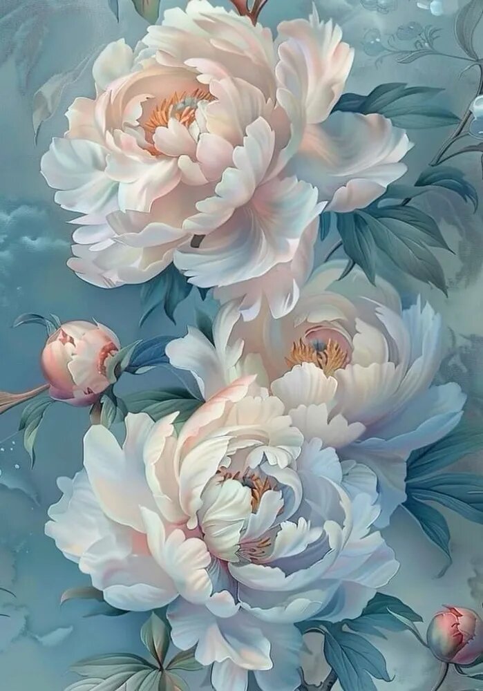 Алмазная Картина "Пион" 40х50 См Алмазная Вышивка / Картина Стразами Подарков