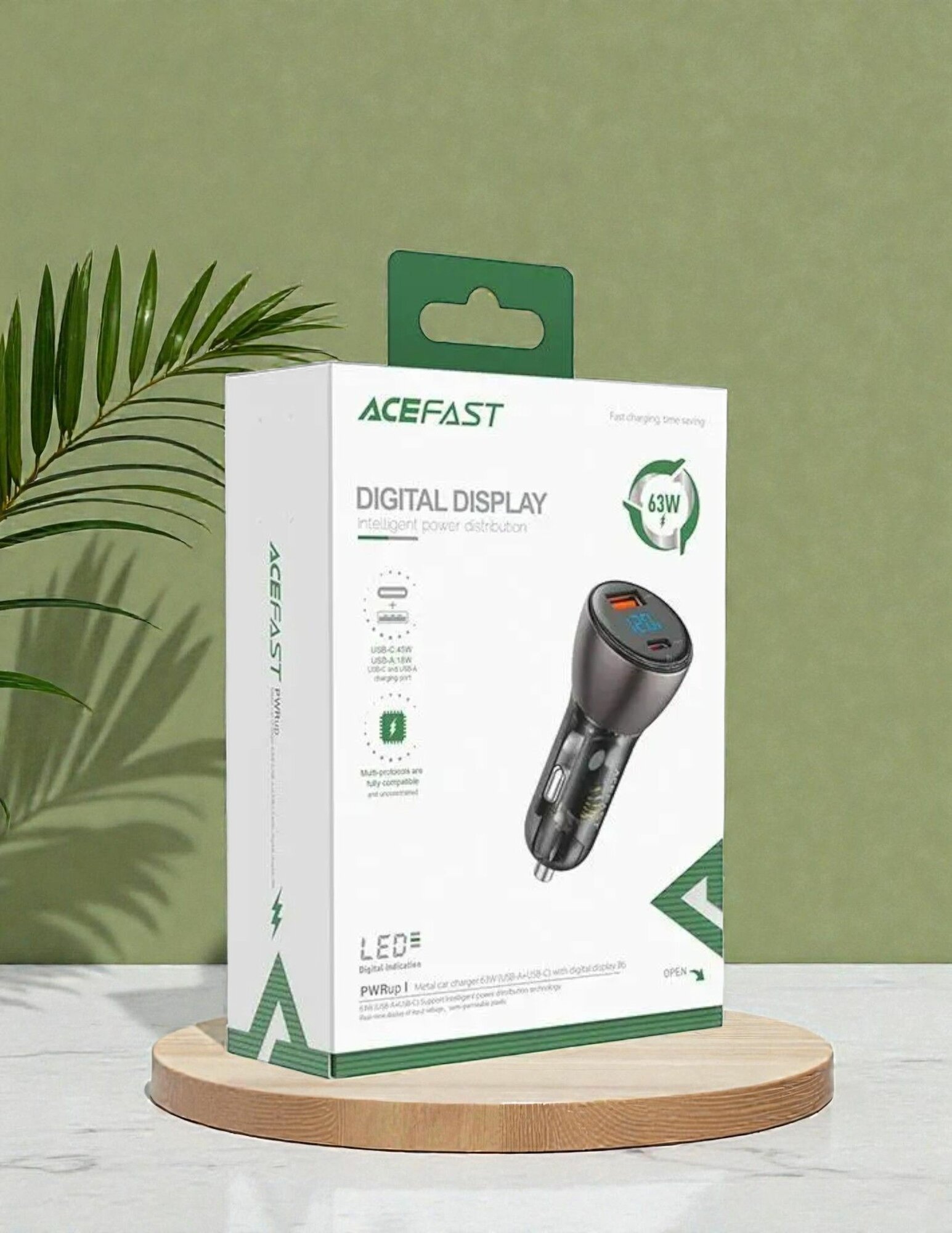 Разветвитель в прикуриватель Acefast B6 63W Type-C + Type-A