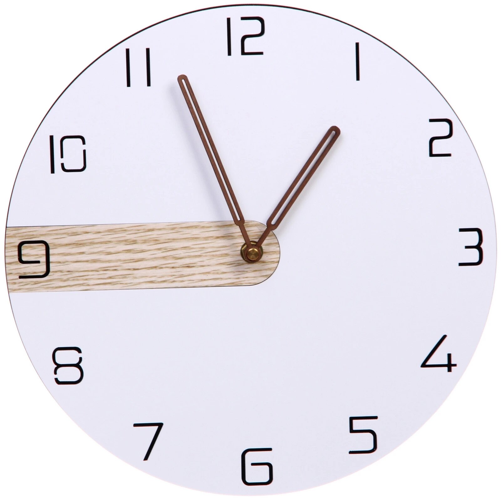 Часы настенные «LOFT HOME» 30 см, белый циферблат с деревянной вставкой, кварцевый механизм