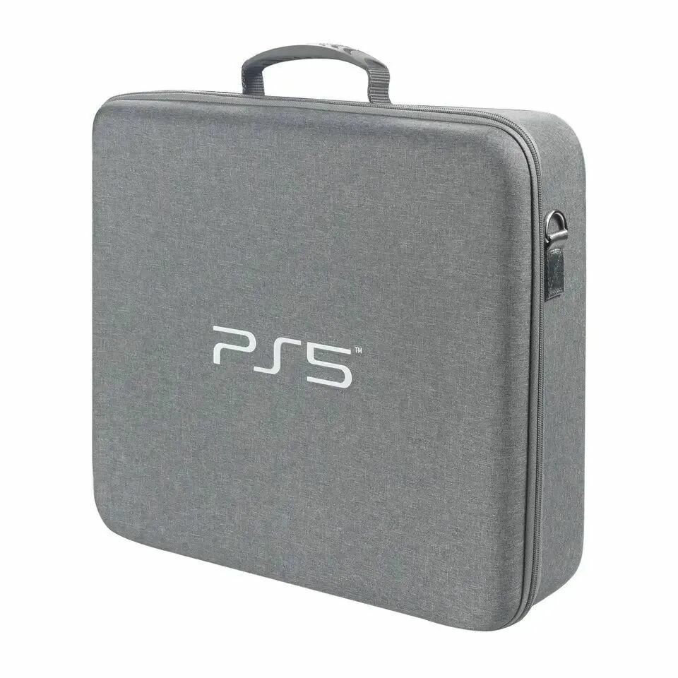 Сумка квадратная для Sony Playstation 5 PS5 FAT и геймпадов Dualsense чехол Серая