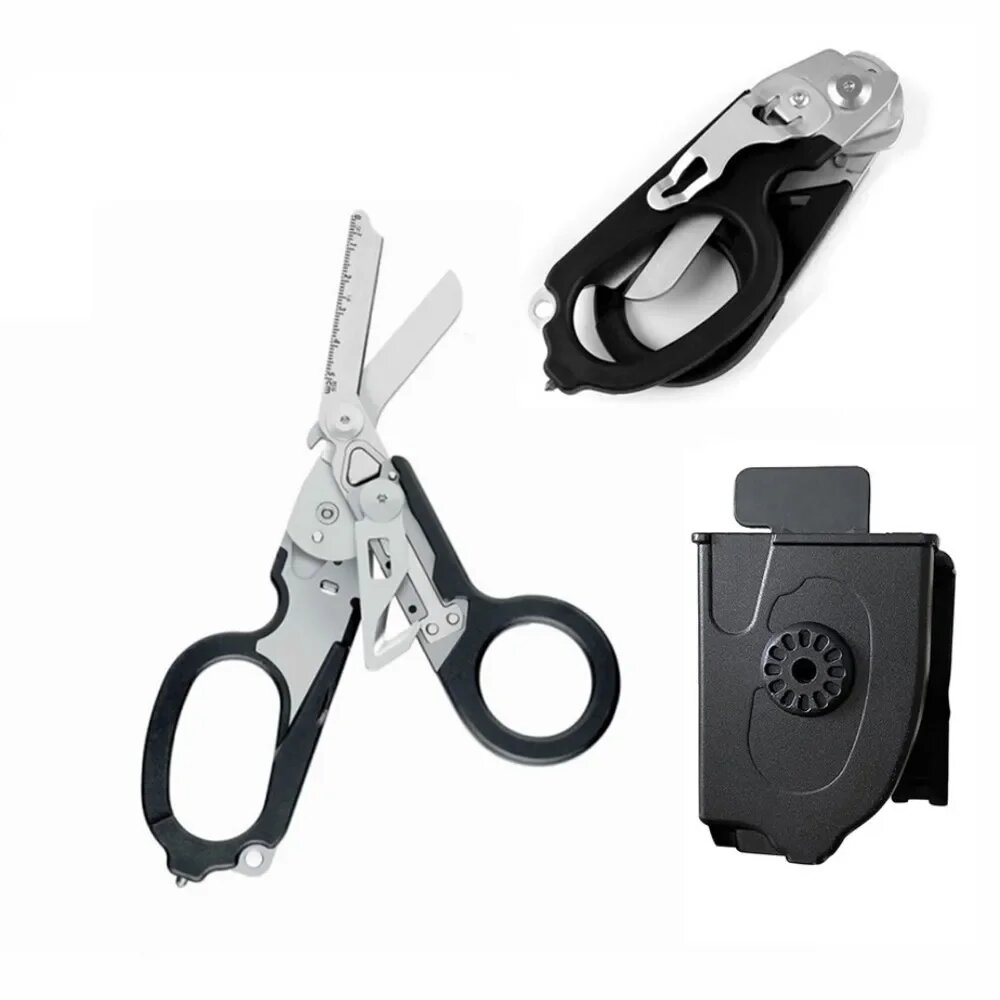 Тактические ножницы XIAOTREE Black Set с чехлом