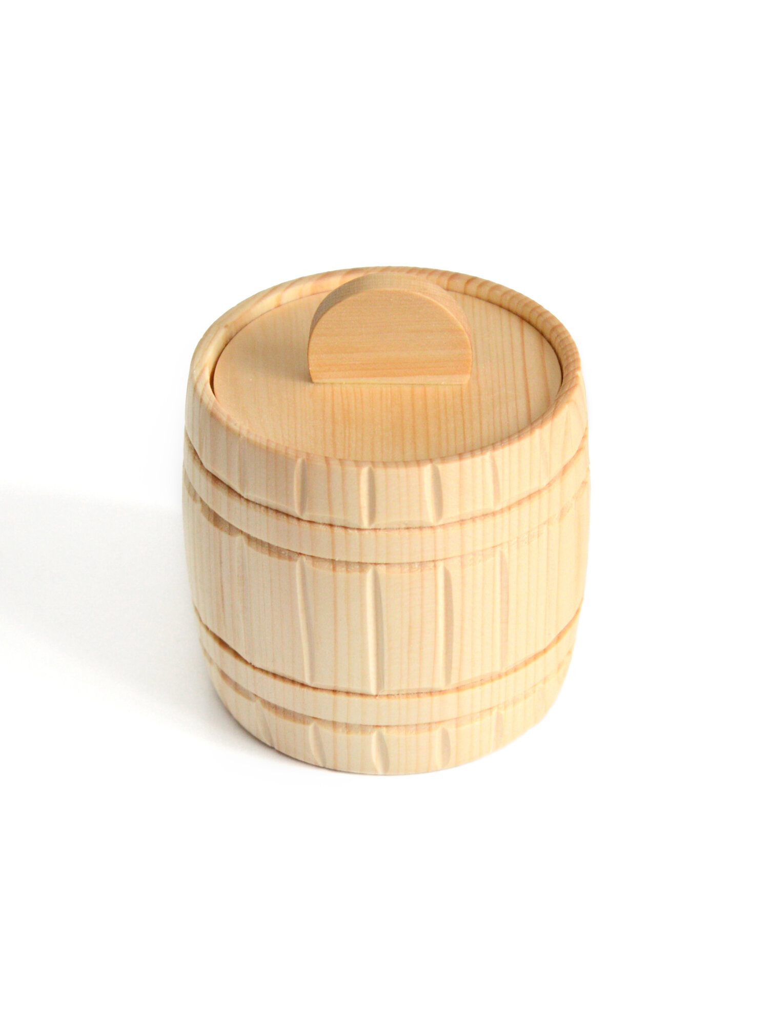 Бочонок деревянный из кедра маленький без ложки 200 мл. Бочонок для соли, сахара, специй