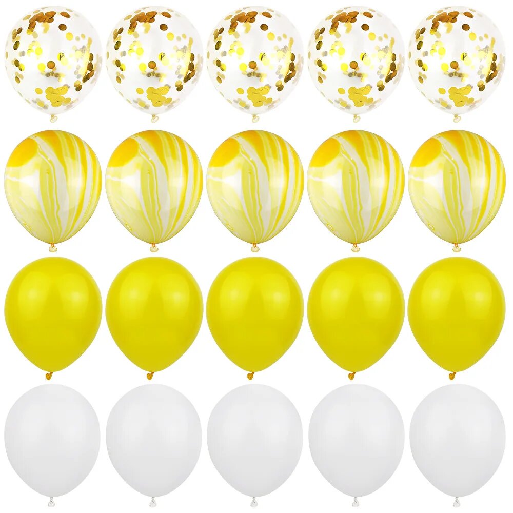 Набор голубых воздушных шаров Агатовые мраморные, 15 шт.