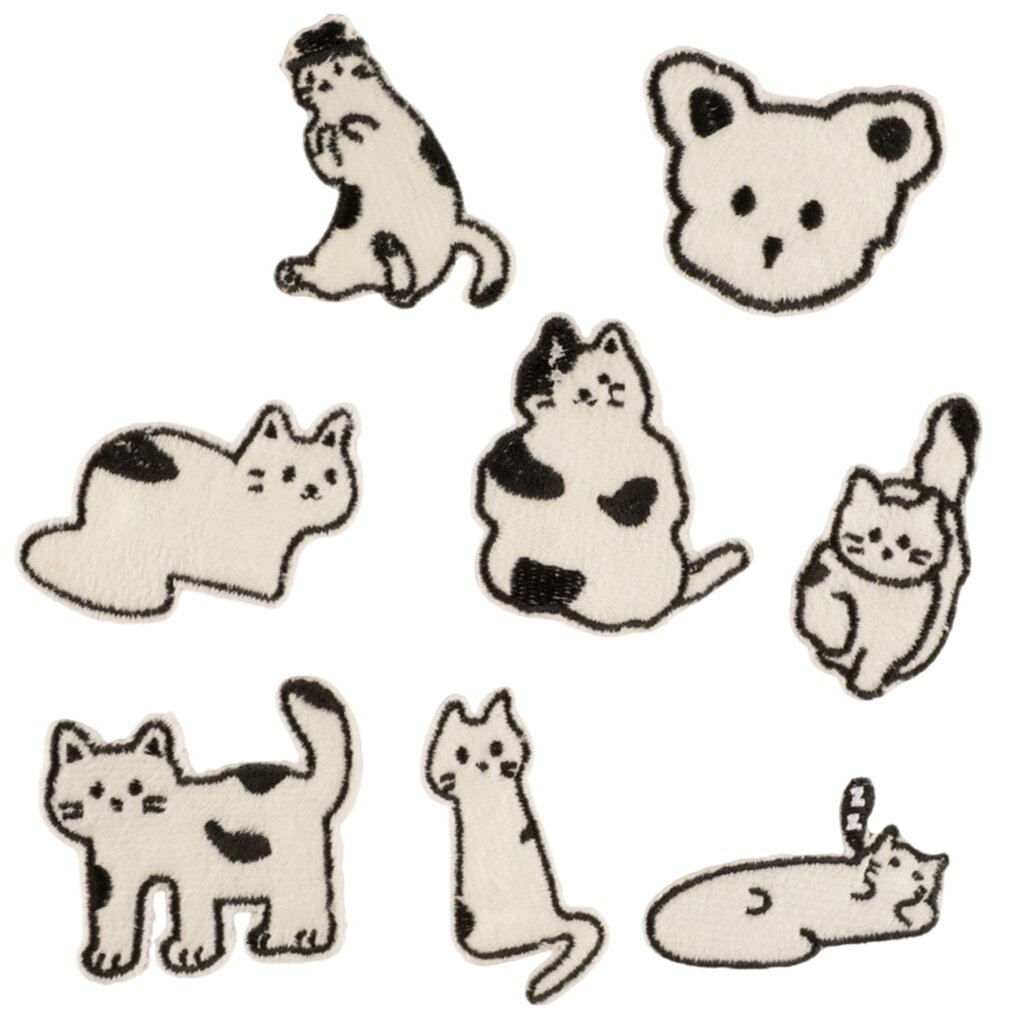 8 шт. вышитые нашивки с мультяшными кошками, нашивки для шитья, гладить нашивки, нашивки с аппликациями, пришить нашивки для сумки для одежды