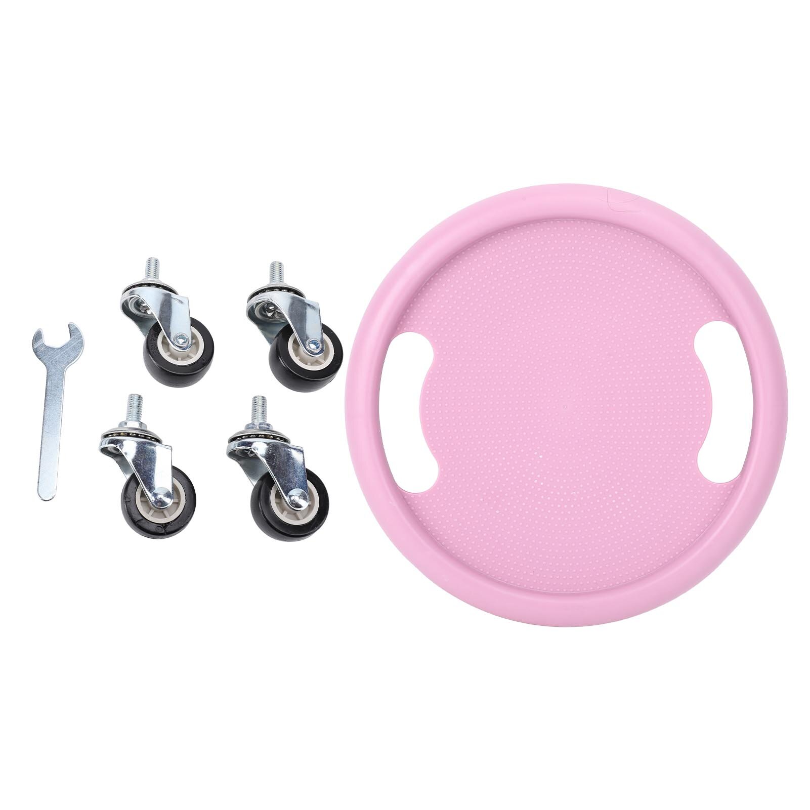 Роликовый тренажер с вращающимся на 360 градусов диском для развития силы, портативный многофункциональный фитнес-ролик для домашнего спортзала, розовый.