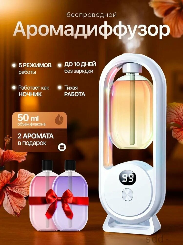 Аромадиффузор ультразвуковой gFh9dnut, белый