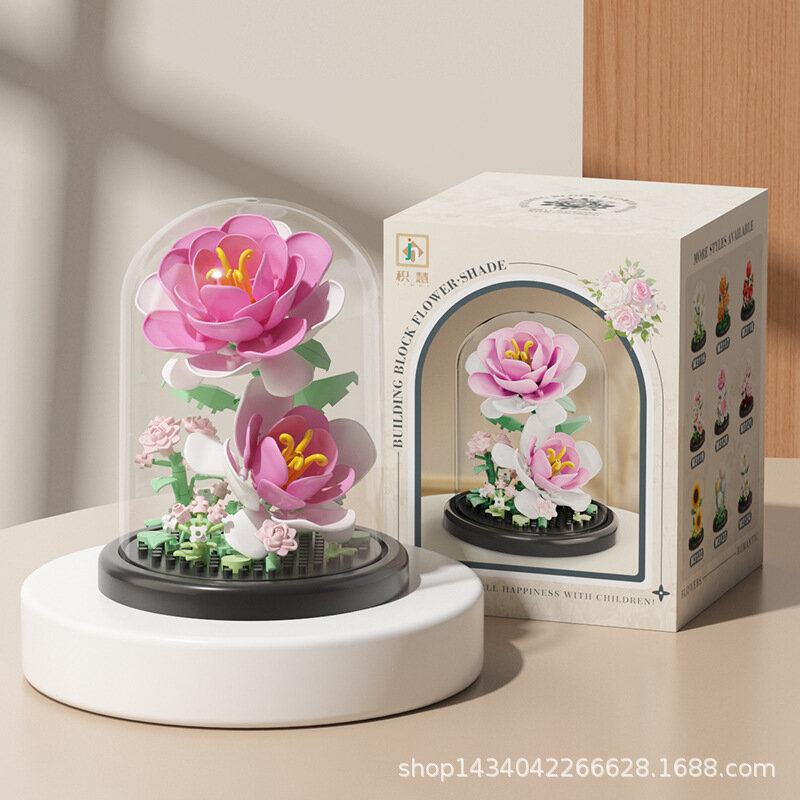 Новые детские образовательные строительные блоки, цветы, DIY, гвоздика, роза, совместимые с высокосимуляционным вечным цветком