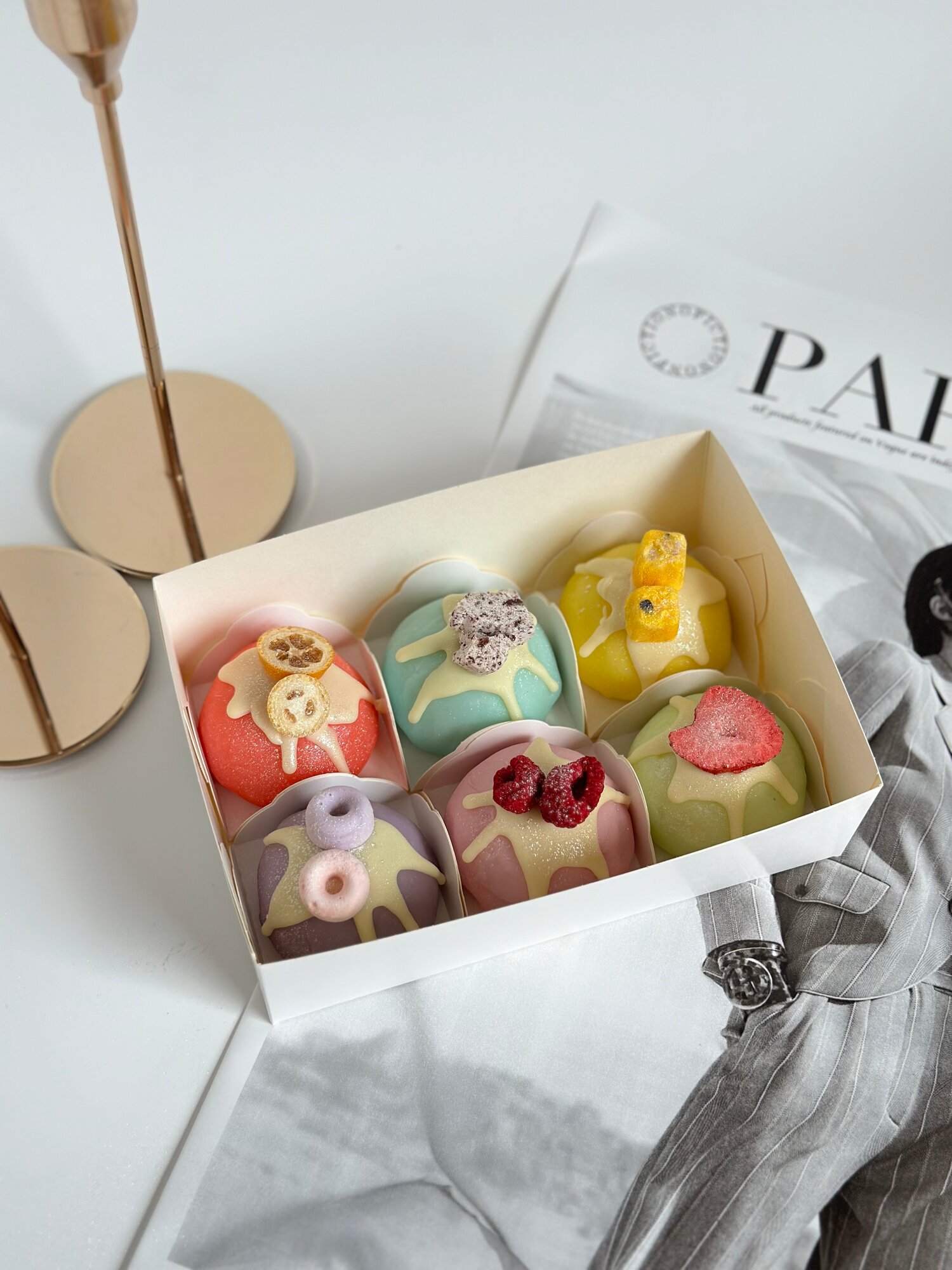 Подарочный набор Моти с декором ассорти вкусов 6 шт , разные вкусы