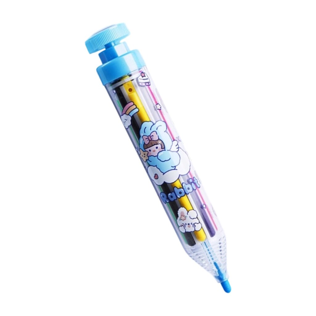 8-цветные вращающиеся и нажимные мелки, художественные граффити, не пачкающие руки, моющиеся цветные детские кисточки-синий