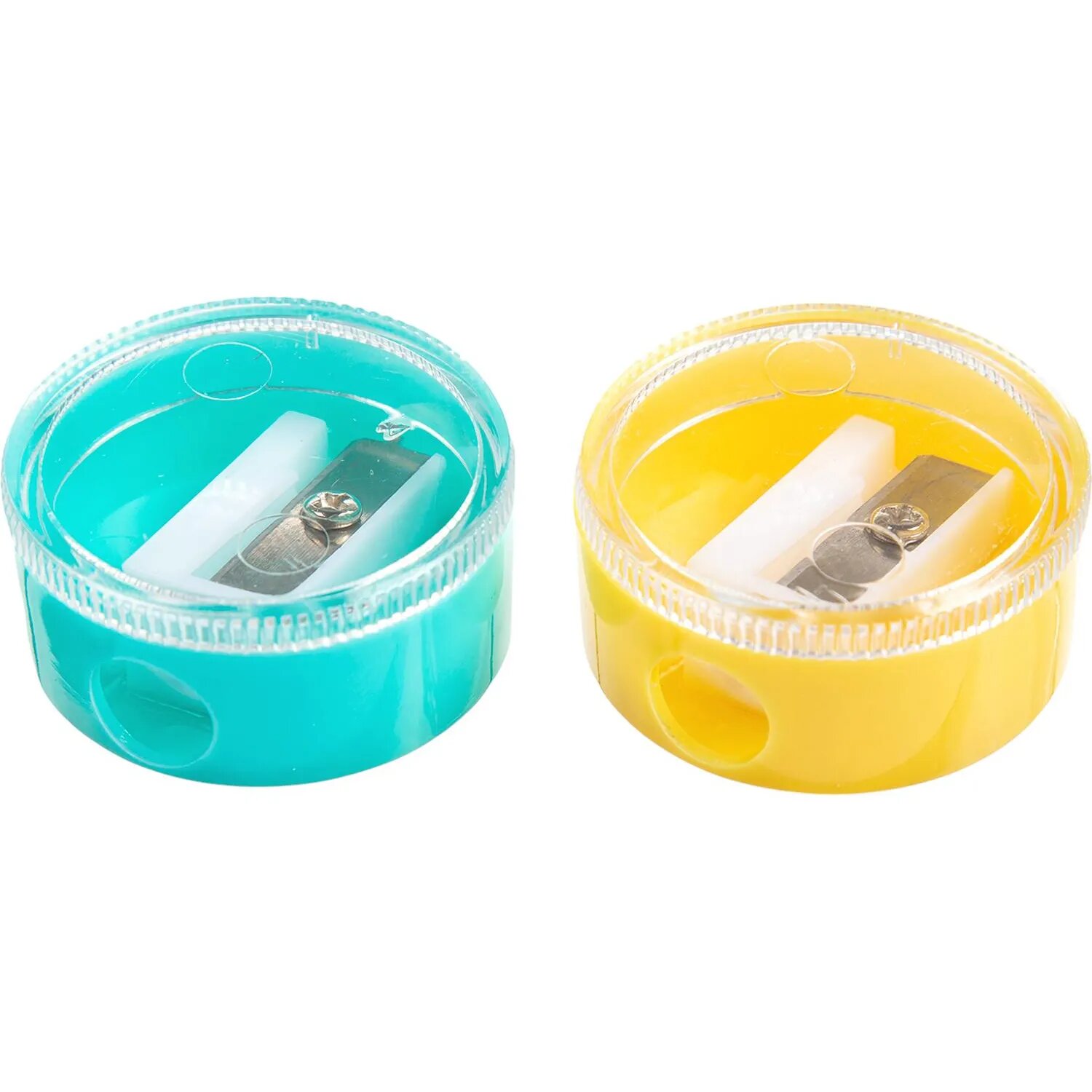 Точилка для карандашей 401027, с контейнером, цв. ассорти 2 шт. в уп.