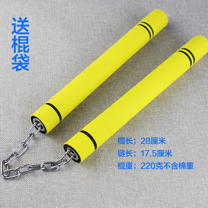 Пенопластовые нунчаки для тренировок новичков, детских выступлений, в стиле Брюса Ли, из нержавеющей стали, нунчаки для тхэквондо и боевых искусств.