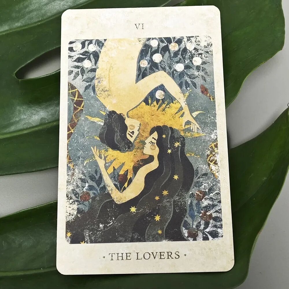 Катры Таро The Solar System Tarot 12*7см 86 Карт, авторская колода для гадания, черный матовый