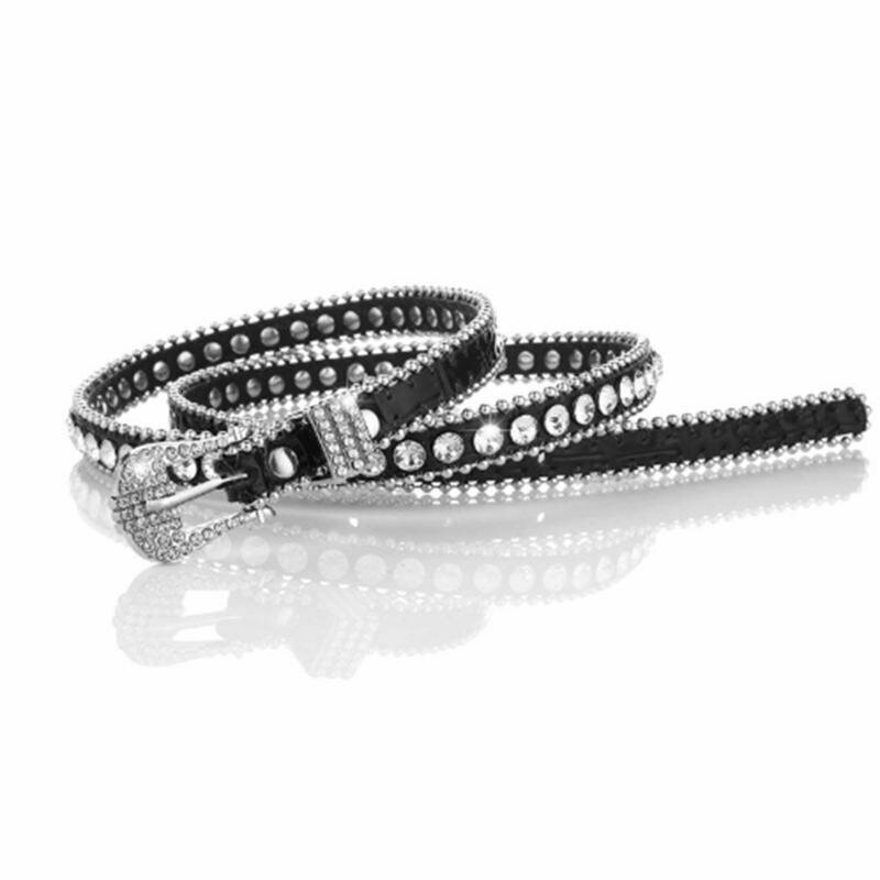 Пояса, Пояс со стразами-черный-95