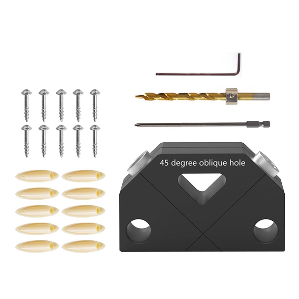 Набор Деревообрабатывающих Инструментов Направляющая Для Сверления Древесины Косые Деревообрабатывающие Соединения Позиционер Шаблон Инструмента Карманный Перфоратор