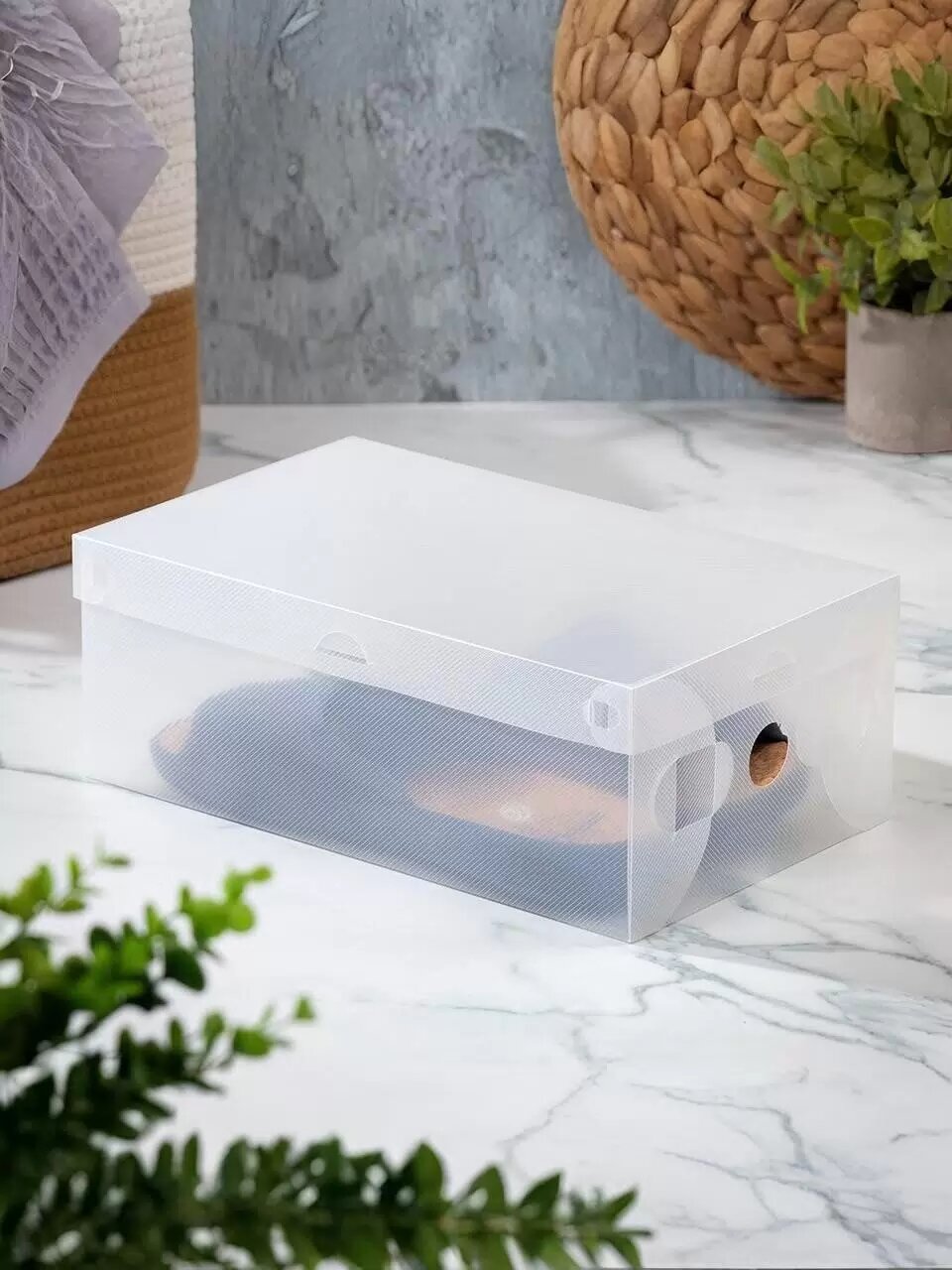 Коробка для хранения обуви, 33х20х12 см, 10 шт, прозрачная, Y4-8662