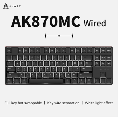 Игровая клавиатура AJAZZ AK870 MC, АРусская раскладка，чёрный