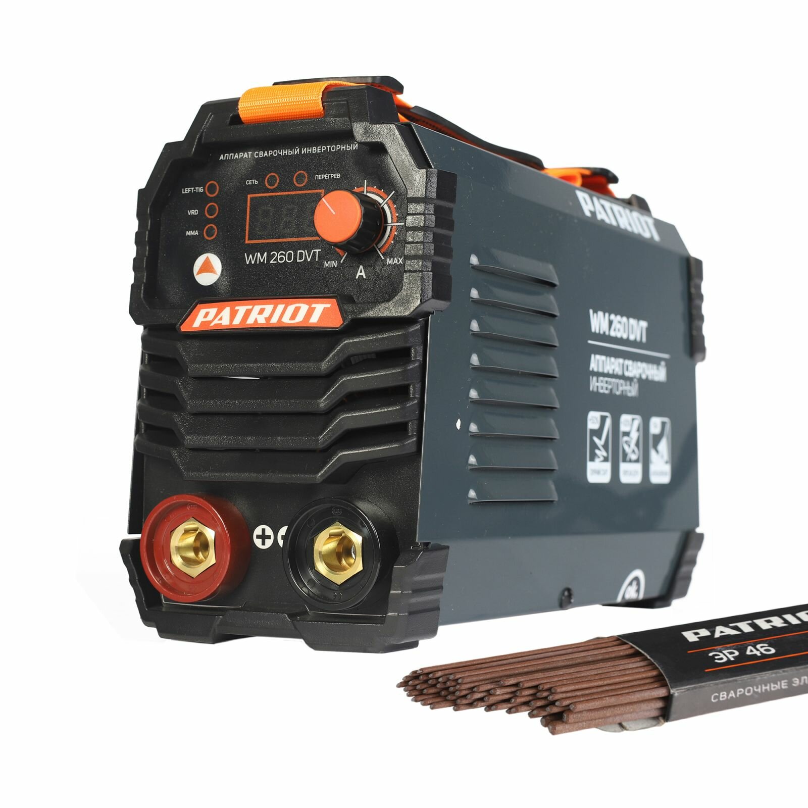 Сварочный аппарат PATRIOT инверторный, максимальный ток 260 А, питание 220 В, ПВ 60%