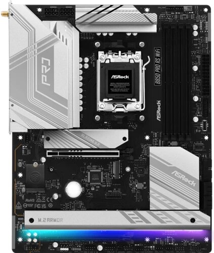 B850 Pro RS WiFi / Материнская плата ASRock B850 Pro RS WiFi (AM5, AMD B850, 4xDDR5-7200 МГц, 2xPCI