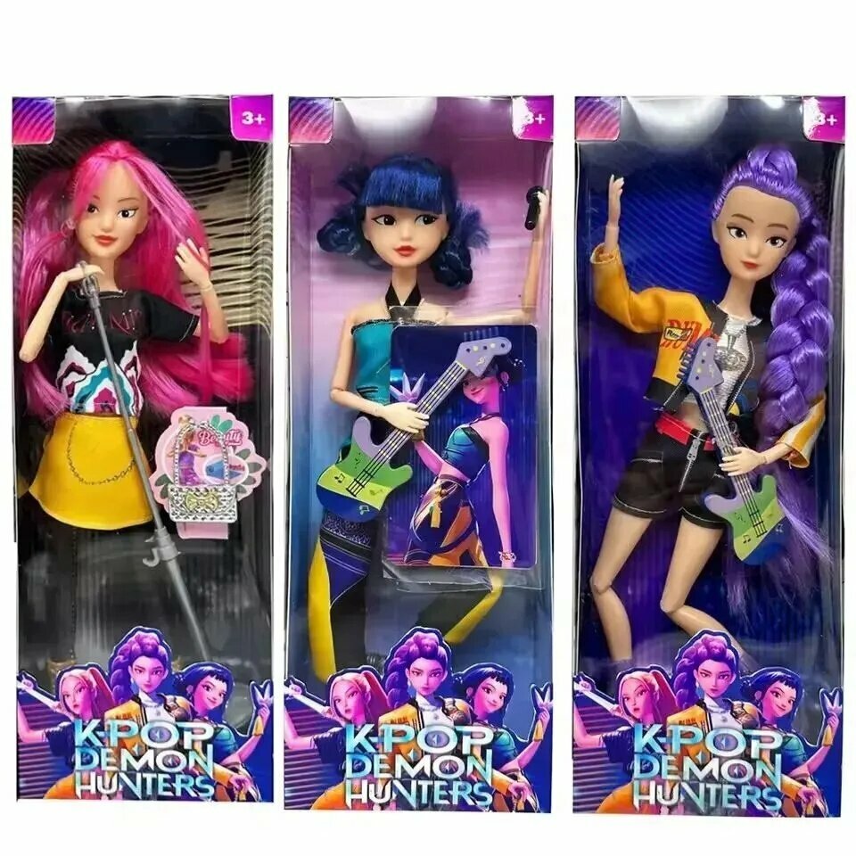Игрушка Кукла K-POP Huntrix Анимированная 11.5 дюймов 12 Артикуляций С Радуговыми огнями и Темной Песней