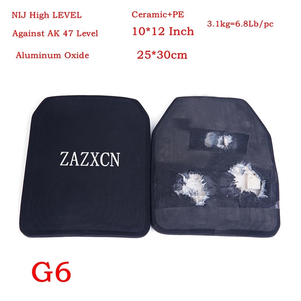 1 Шт. Бронеплита NIJ Level PE+ Из Оксида Алюминия, 10x12 Дюймов, Керамическая, Для Баллистического Жилета, Бронежилета, G6