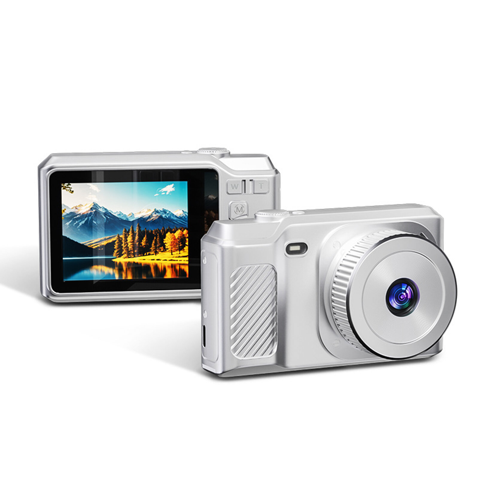 Камера цифровая 1080P 56MP портативная с экраном IPS 2.8 дюйма 8X зумом ручным фокусированием встроенной батареей и вспышкой для подростков студентов друзей в подарок на день рождения Рождество черный серебристый