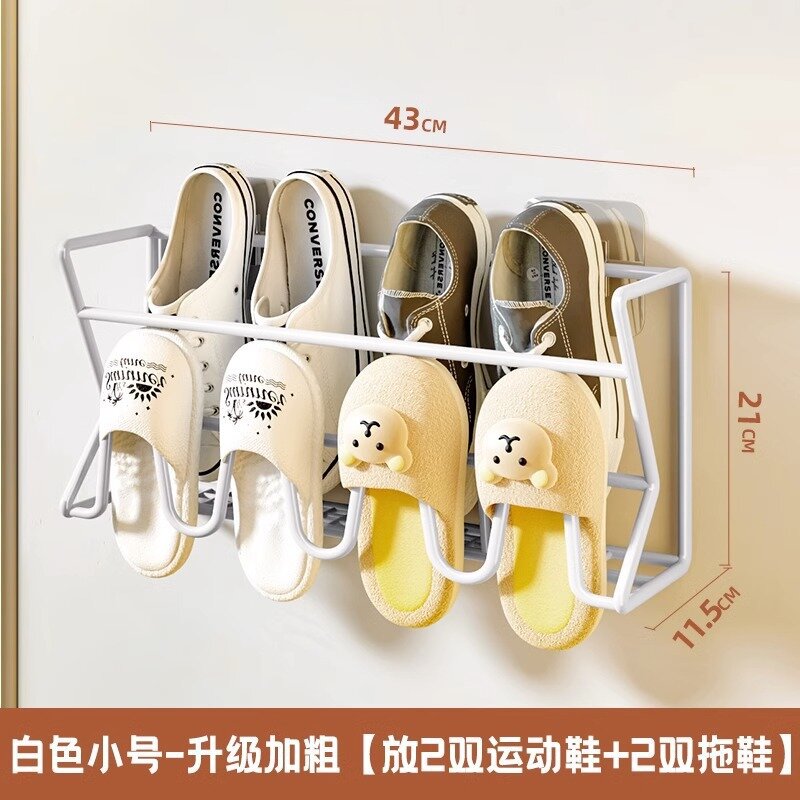 Настенная простая обувная полка для общежития, не требующая хранения, новая модель за дверью, настенная обувная полка для ванной без сверления