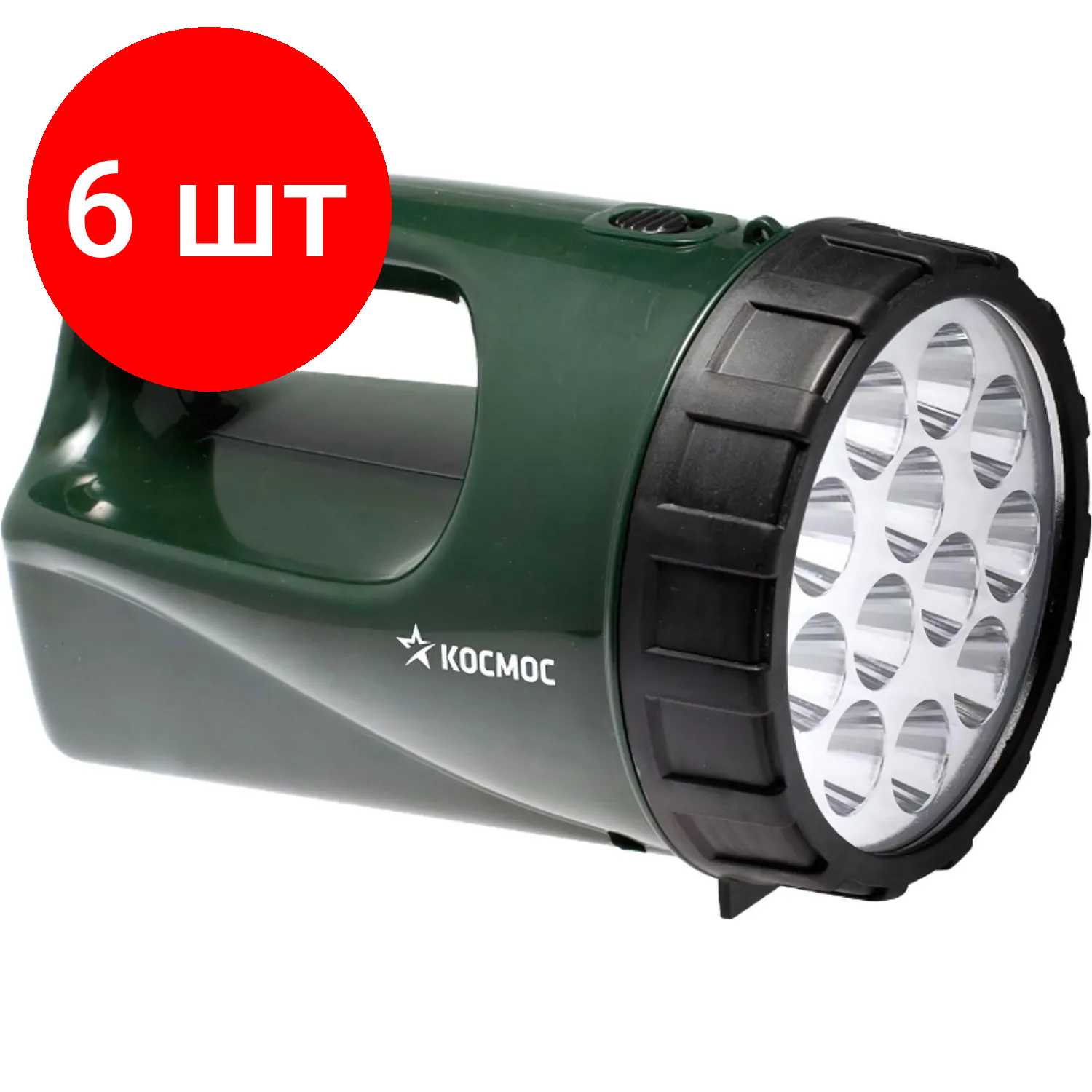 Комплект 6 штук, Фонарь светодиодный аккум. Космос Accu 9199LED, 12 LED , 4V3AH