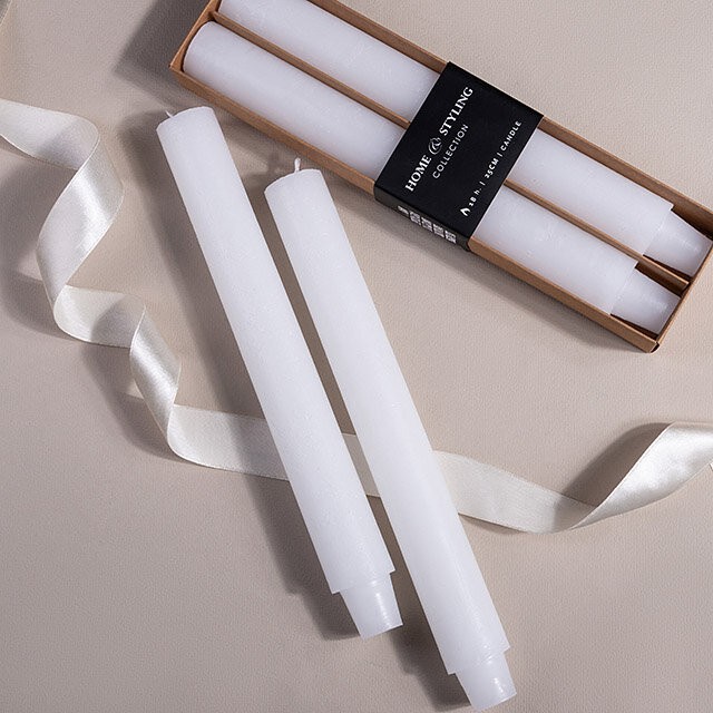 Набор столовых свечей Jennifer 25 см, 2 шт, белоснежный, Koopman, ACB100240