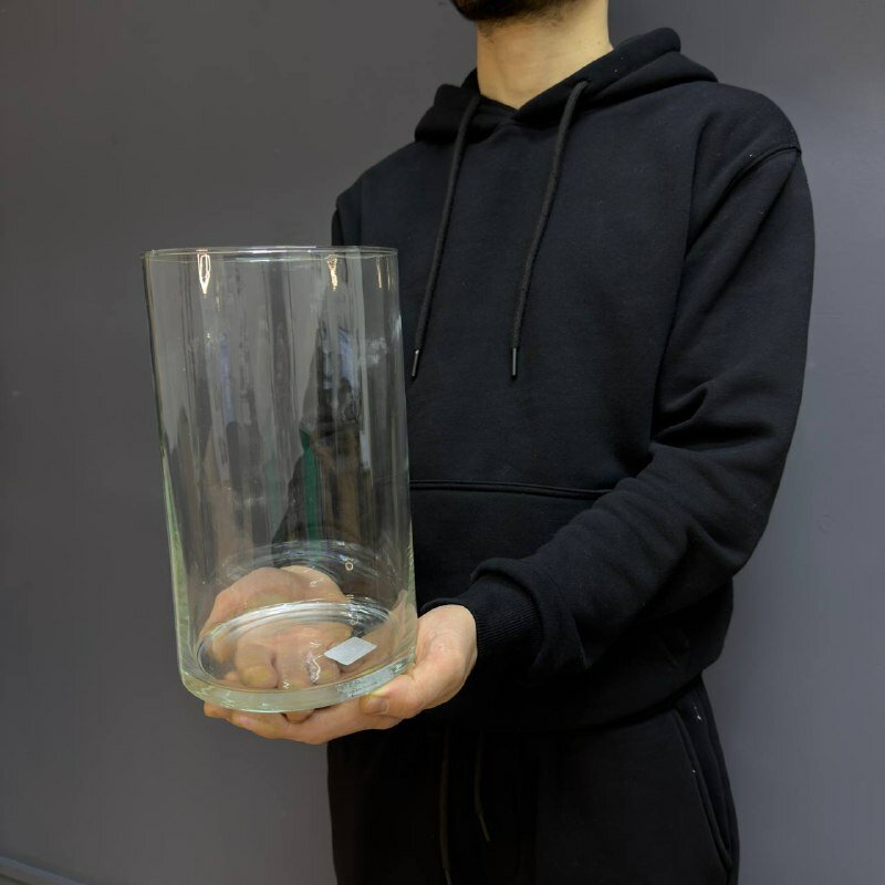 Ваза колба D15 H25 из толстого стекла для классических букетов с доставкой