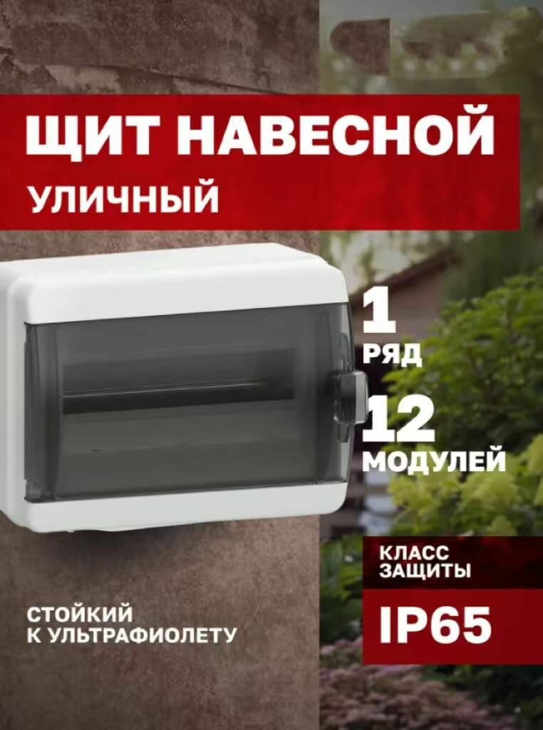 Бокс/ щиток электрический пластиковый для автоматов, щит распределительный навесной 5 модулей 65IP