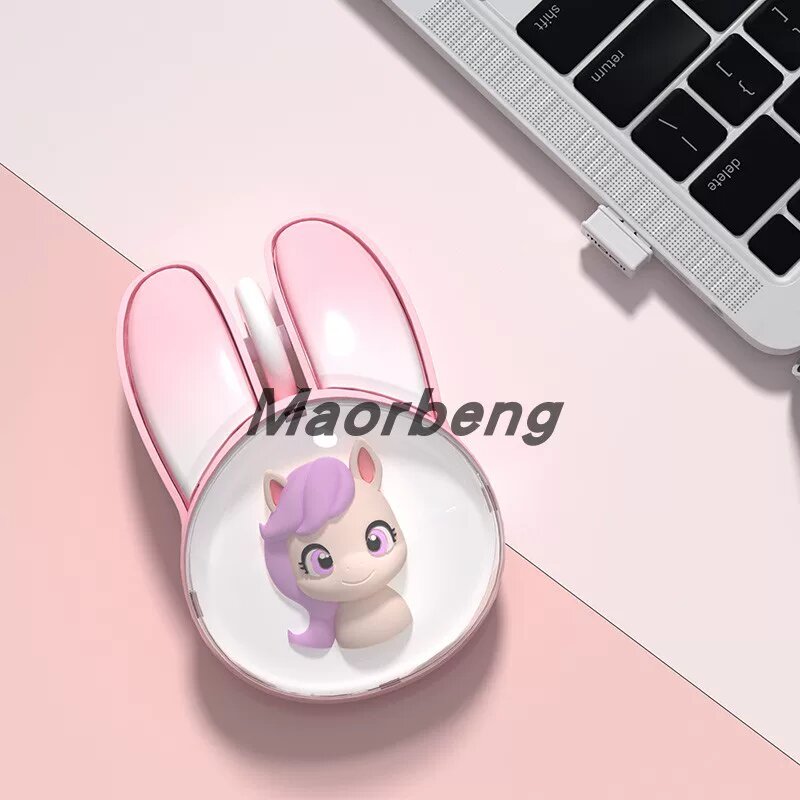 Беспроводная мышь Mo Tianshou Rabbit Head Baoli, милый дизайн, двойной режим работы (2.4G и Bluetooth), для офиса, для