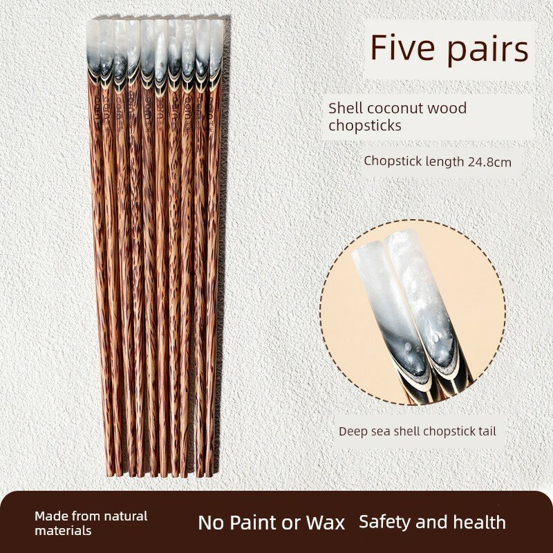 Кукурузные палочки для еды с креативной инкрустацией из ракушек, натуральное кокосовое дерево, новая модель для