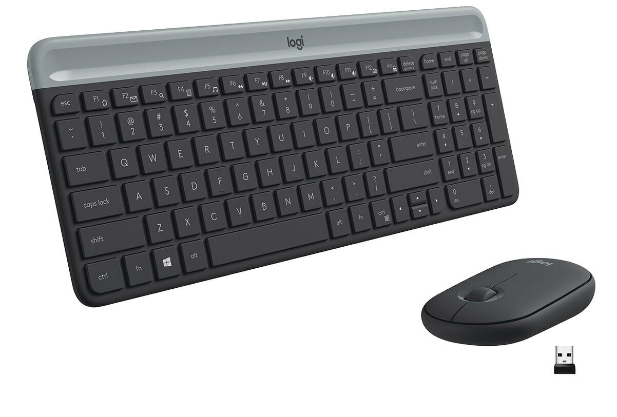 Logitech MK470 SILENT Беспроводной комплект мышь + клавиатура, русская раскладка, серый